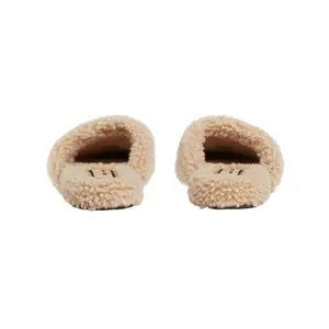 Gucci Interlocking G Shearling Flat Slippers