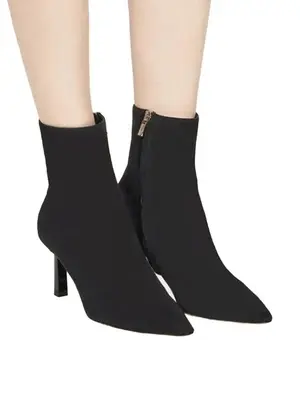 FERRAGAMO Pointed Toe Ankle Boots With Side Zip