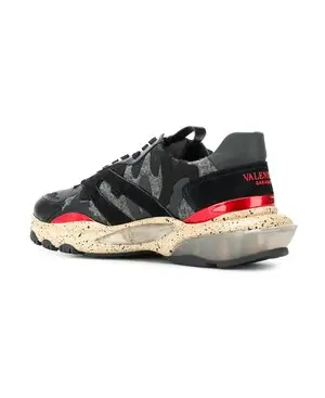 Valentino Garavani Bounce Camouflage Sneakers - Black