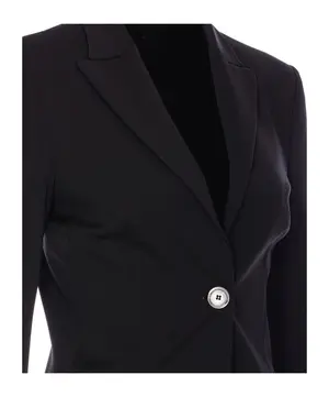 Pinko Single-breasted Blazer With Buckle Cuffs - Black