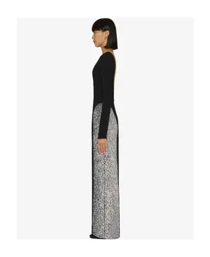 Givenchy Long Sleeve Backless Sequined Evening Gown