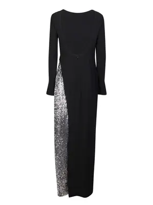 Givenchy Long Sleeve Backless Sequined Evening Gown