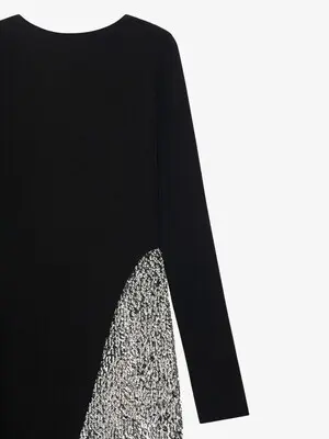 Givenchy Long Sleeve Backless Sequined Evening Gown