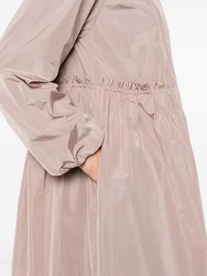 Herno Hooded Parka With Ruffled Trim - Nude