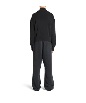 Balenciaga Cotton Knit Turtleneck Sweater With Embroidered Artwork
