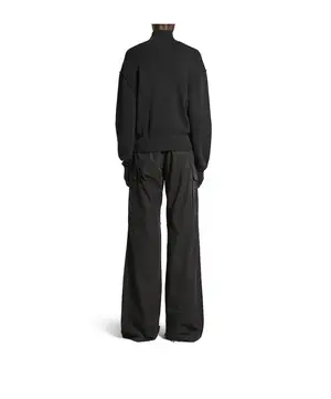 Balenciaga Cotton Knit Turtleneck Sweater With Embroidered Artwork