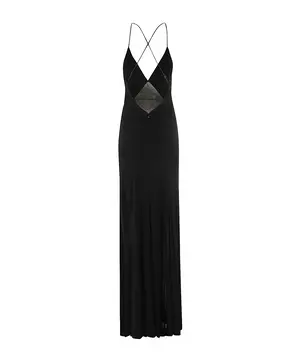 Staud Maxi Dress With Criss-cross Straps - Black