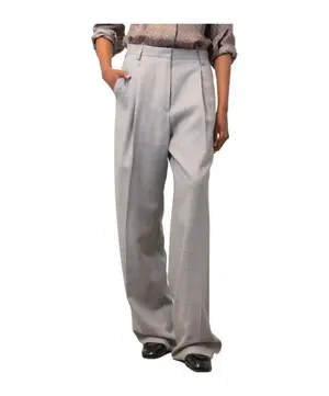 Dries Van Noten Wide Leg Plaid Trousers