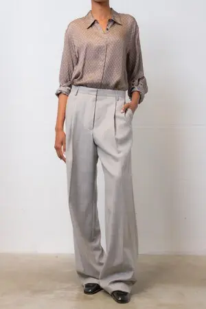 Dries Van Noten Wide Leg Plaid Trousers