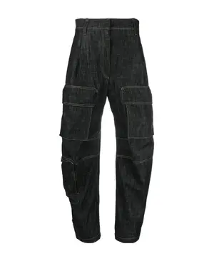 Brunello Cucinelli High-waisted Tapered Cargo Jeans