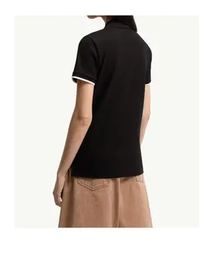 Moncler Logo Patch Short Sleeve Polo Shirt - Black