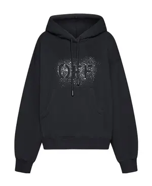 Off-White Drawstring Long-sleeved Hoodie