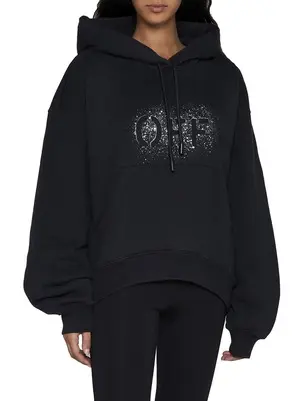 Off-White Drawstring Long-sleeved Hoodie