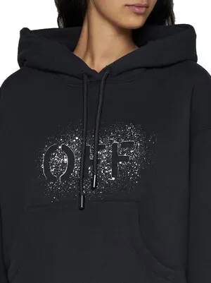 Off-White Drawstring Long-sleeved Hoodie
