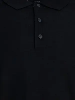 Vince Merino Knit Polo Shirt - Black