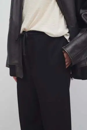 THE ROW High Waist Drawstring Pants - Black