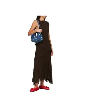 GANNI Jenny Mesh Flower Ballet Flats - Goji Berry