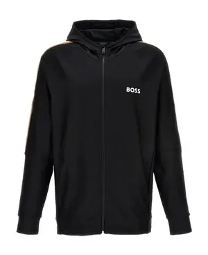 Hugo Boss Boss Logo Printed Zipped Hoodie