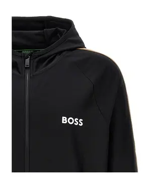 Hugo Boss Boss Logo Printed Zipped Hoodie