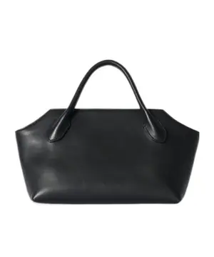 THE ROW Terrasse Bauletto Leather Tote Bag - Black