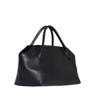 THE ROW Terrasse Bauletto Leather Tote Bag - Black