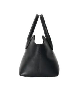 THE ROW Terrasse Bauletto Leather Tote Bag - Black