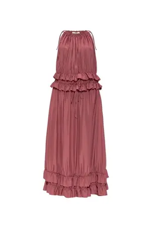 Chloé Ruffled Halterneck Maxi Dress - Pink