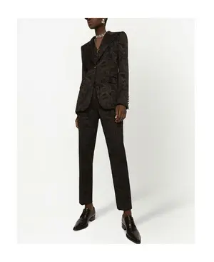 Dolce & Gabbana Ornamental Jacquard Single-breasted Blazer - Black