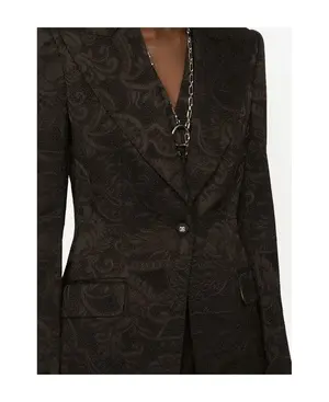 Dolce & Gabbana Ornamental Jacquard Single-breasted Blazer - Black