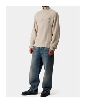 Carhartt Work In Progress Detroit Half Zip Sweater - Fleur De Sel