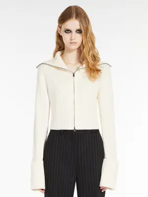 Sportmax Ribbed Knit Zip-up Cardigan
