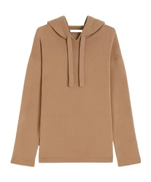Max Mara Eroico Drawstring Knitted Hoodie - Camel