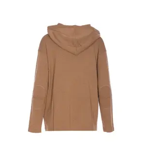 Max Mara Eroico Drawstring Knitted Hoodie - Camel