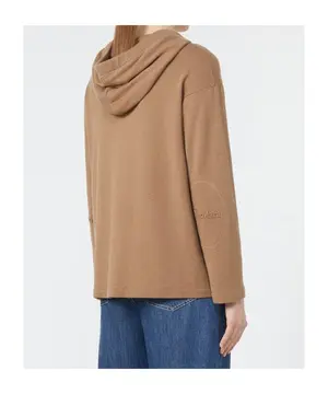 Max Mara Eroico Drawstring Knitted Hoodie - Camel