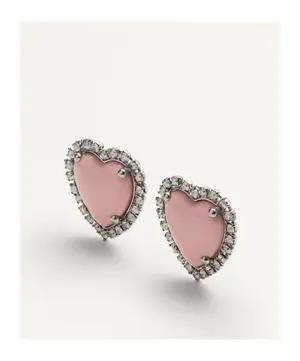 Valentino Garavani Coeur Hyperbole Clip-on Earrings - Palladium/pink