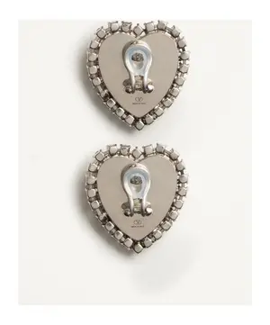 Valentino Garavani Coeur Hyperbole Clip-on Earrings - Palladium/pink
