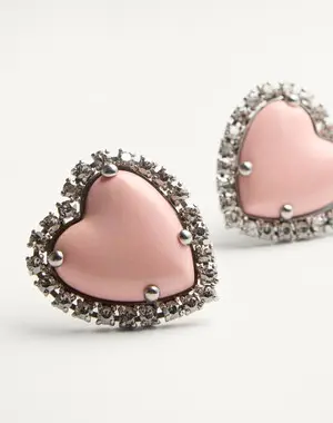 Valentino Garavani Coeur Hyperbole Clip-on Earrings - Palladium/pink