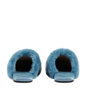Gucci Fur Mules With Interlocking G Detail