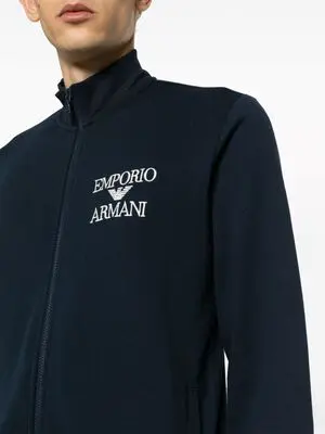 Emporio Armani Logo-embroidered Cotton-blend Tracksuit