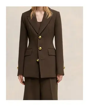 AMI Paris Single-breasted Tailored Blazer - Dark Brown
