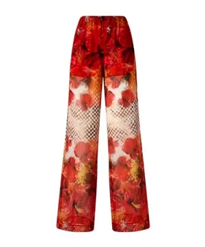 Pinko Printed Wide Leg Palazzo Pants - Red