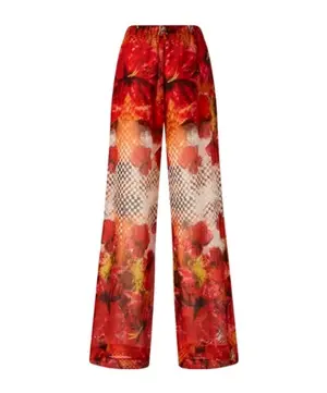 Pinko Printed Wide Leg Palazzo Pants - Red