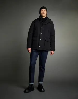 FAY Technical Fabric Hooded Jacket - Black