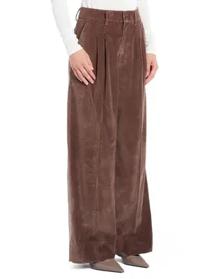 DONDUP Eloise Pleated Wide-leg Trousers - Brown