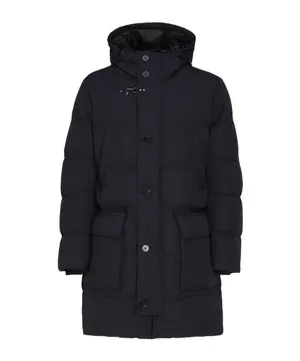 FAY Quilted Parka Coat With Hood