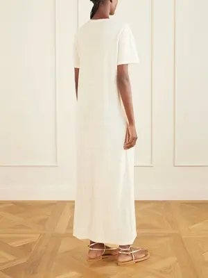 Co Short-sleeved Dress In Silk-linen Blend Knit