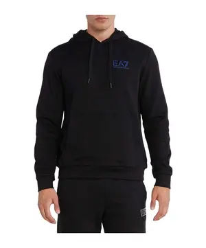 EA7 Logo Hooded Sweater - Black