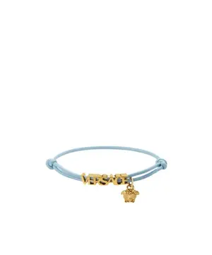 Versace Logo Lettering Charm Bracelet - Light Blue
