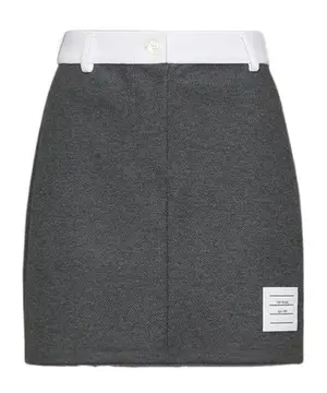 Thom Browne Logo-patch Mini Skirt - Medium Gray