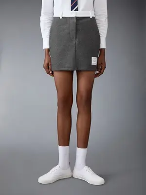 Thom Browne Logo-patch Mini Skirt - Medium Gray
